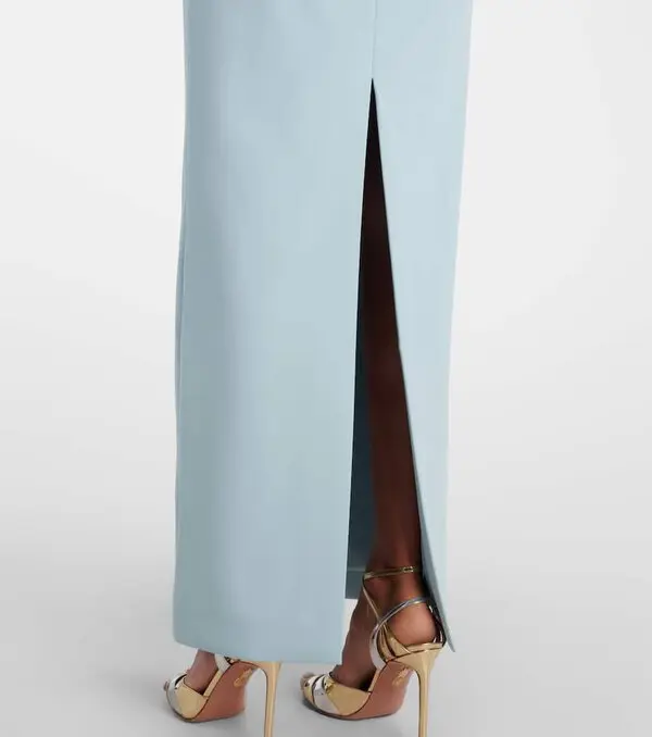 Solace London Kori Satin-trimmed Gown - Blue