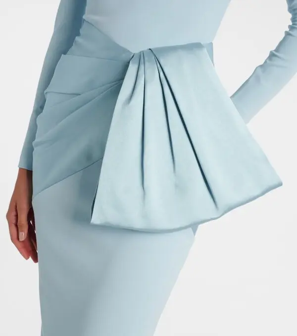 Solace London Kori Satin-trimmed Gown - Blue
