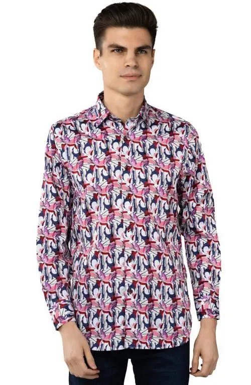 LUCHIANO VISCONTI Color Swirls Shirt - Multi