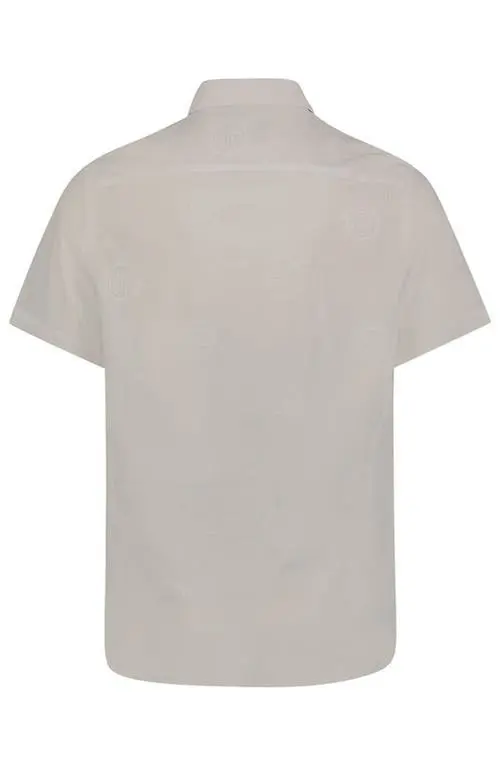 LUCHIANO VISCONTI Circle Print Short Sleeve Shirt - White