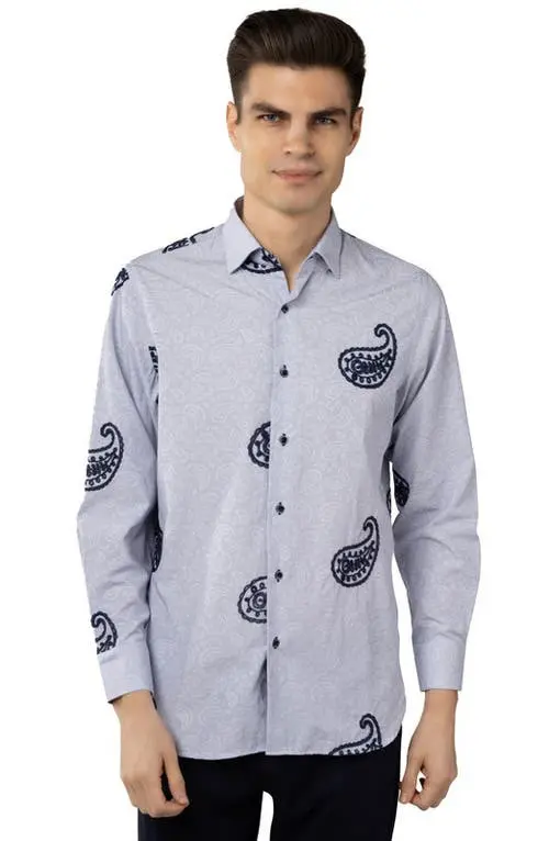 LUCHIANO VISCONTI Paisley Print Striped Shirt