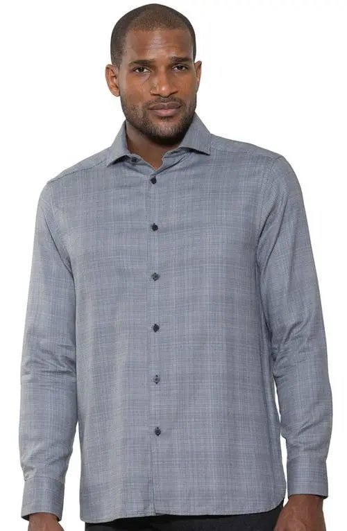 LUCHIANO VISCONTI Tri Color Basket Weave Shirt - Charcoal