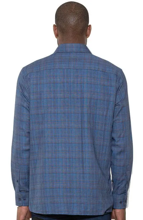 LUCHIANO VISCONTI Tri Color Basket Weave Shirt - Navy