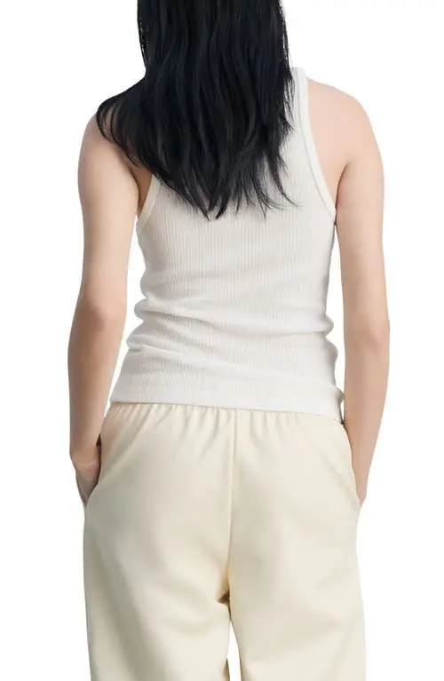 Mango Fine Rib Knit Tank - Ecru