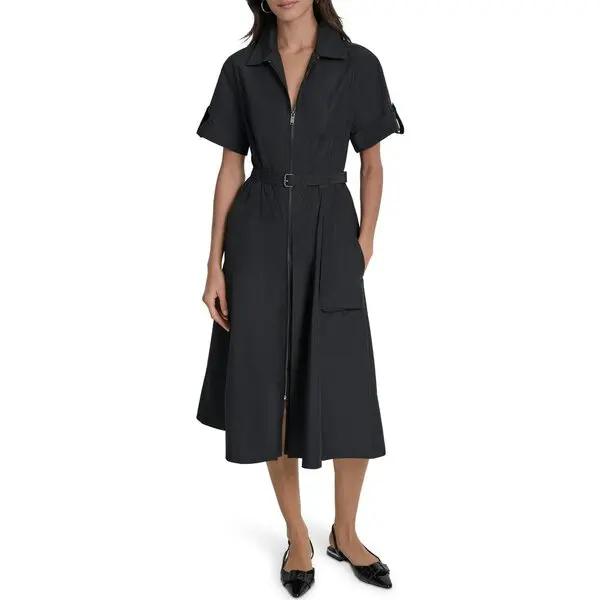 Dkny Zip Front Cargo Dress
