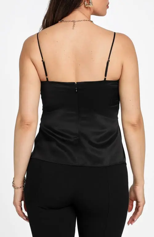 MARCIANO Aretha Drape Satin Camisole - Jet Black