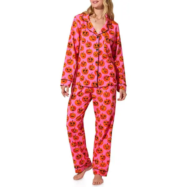 BEDHEAD PAJAMAS Stretch Organic Cotton Pajamas - Jolly Jack-o-lantern