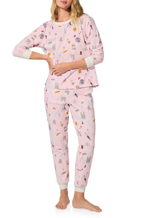 BEDHEAD PAJAMAS Organic Cotton Blend Jersey Pajamas - 48 Hours In Paris