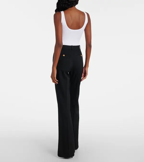 Versace Logo Ribbed-knit Bodysuit - White