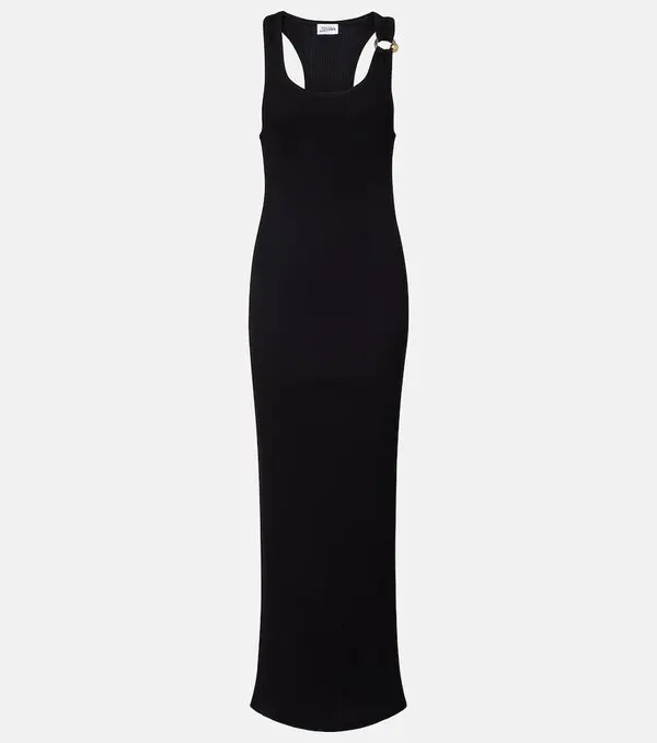 JEAN PAUL GAULTIER Piercing" Cotton Jersey Maxi Dress - Black