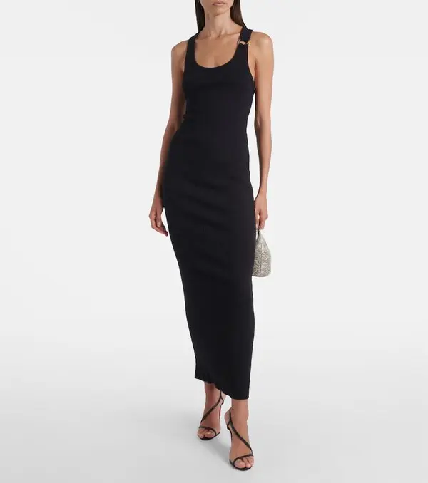JEAN PAUL GAULTIER Piercing" Cotton Jersey Maxi Dress - Black