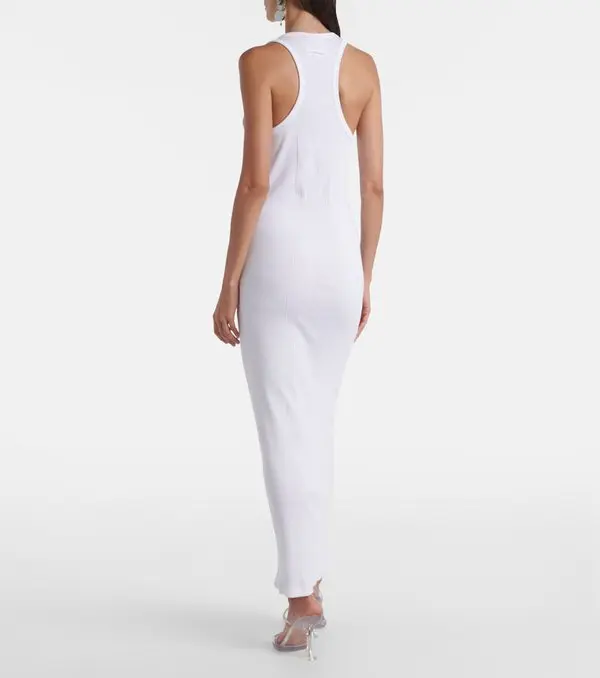 JEAN PAUL GAULTIER Piercing" Cotton Jersey Maxi Dress - White