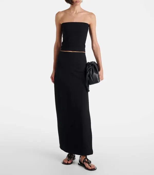 LESET Rio High-rise Maxi Skirt - Black
