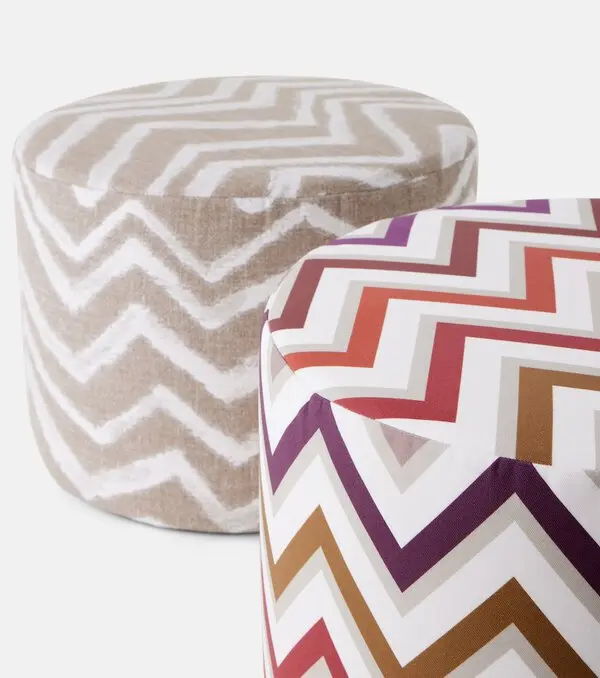 Missoni Graffiti Zigzag Pouf - Beige