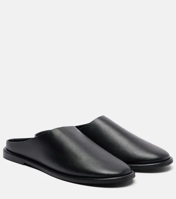 A.emery Spencer Leather Mules - Black