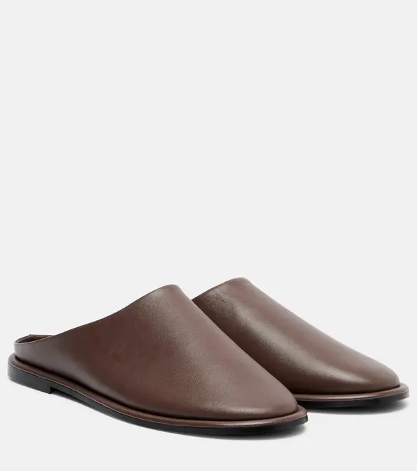 A.emery Spencer Leather Mules - Brown