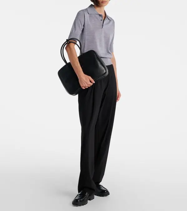 AMI Paris Wool And Silk Polo Shirt