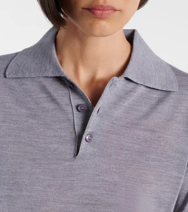 AMI Paris Wool And Silk Polo Shirt