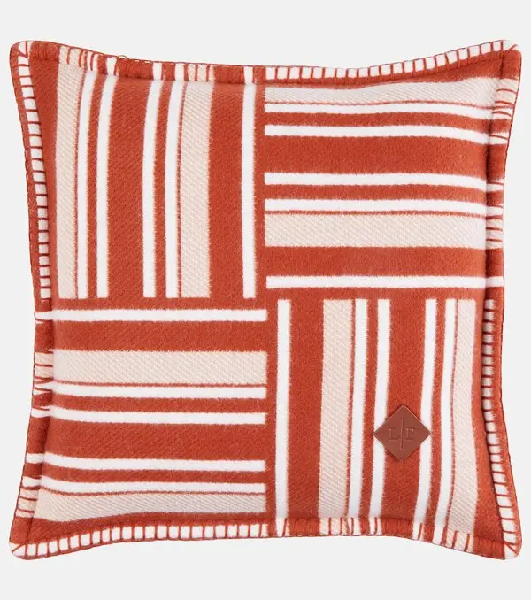 Loro Piana Jacquard Wool And Cashmere Cushion - Red