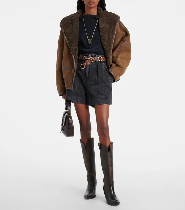 GOLDEN GOOSE Wish Star Leather Cowboy Boots - Brown