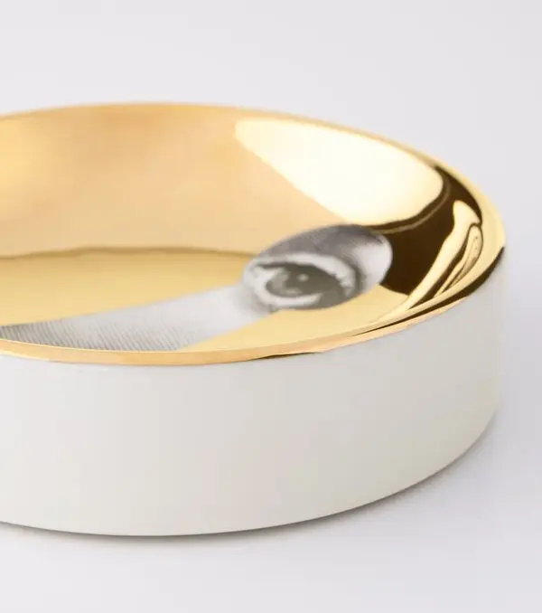 FORNASETTI Tema E Variazioni Porcelain Ashtray - Gold