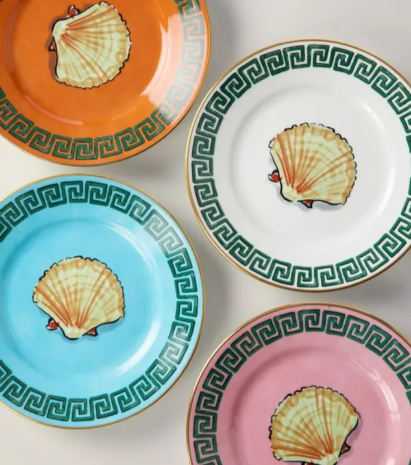 GINORI 1735 Il Viaggio Di Nettuno Set Of 4 Bread Plates Luke Edward Hall - Multicoloured