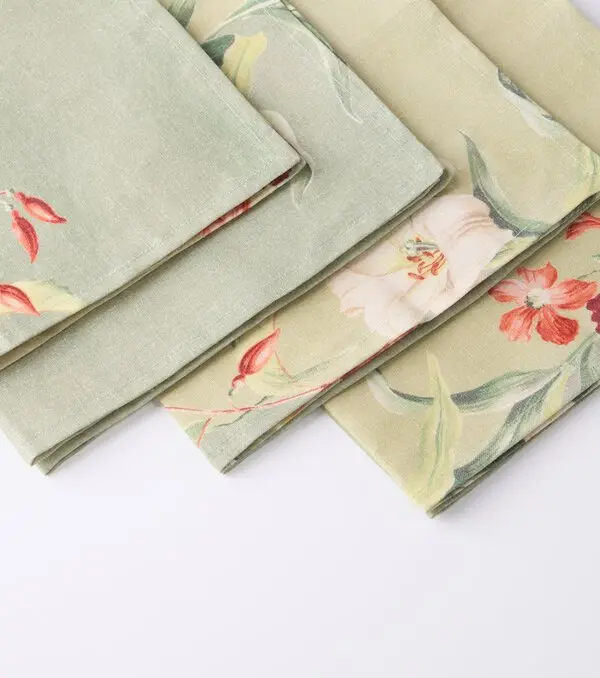 CABANA Ibiscus Set Of 4 Linen Napkins