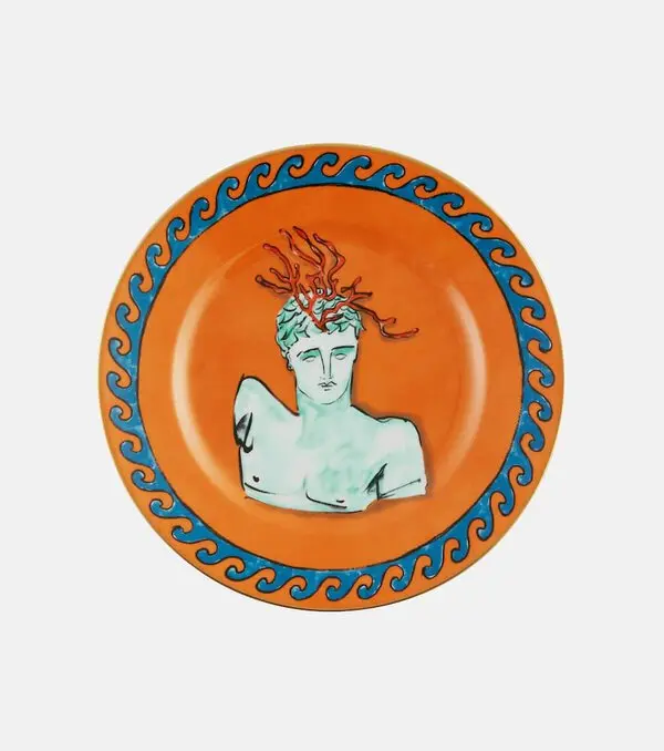 GINORI 1735 Il Viaggio Di Nettuno Dessert Plate Luke Edward Hall - Orange