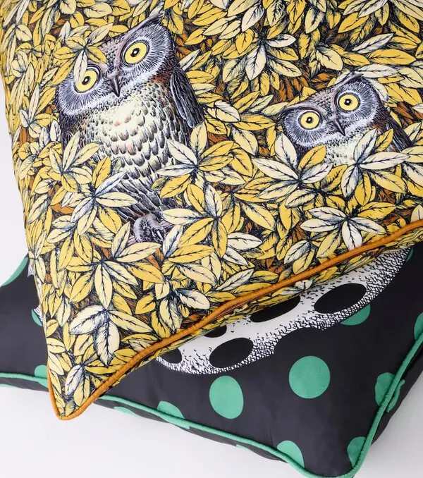 FORNASETTI Civette Silk And Cotton-blend Cushion