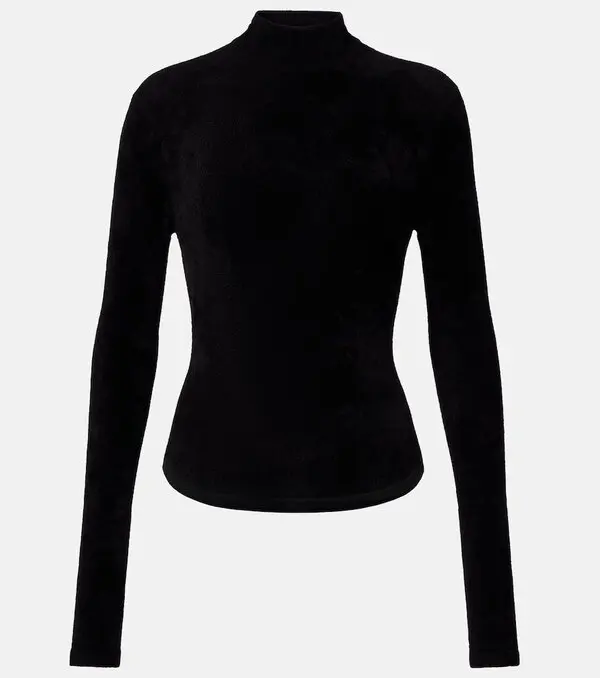 Versace Chenille Turtleneck Sweater - Black