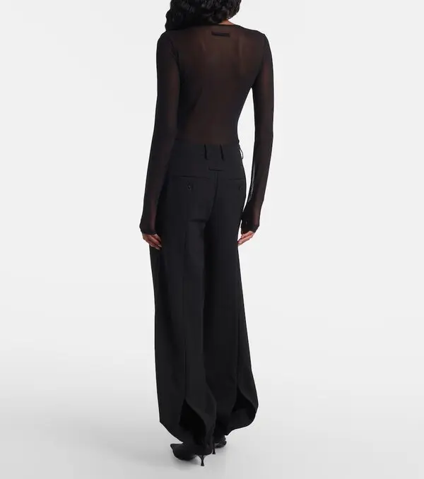 JEAN PAUL GAULTIER Logo Sequined Tulle Top