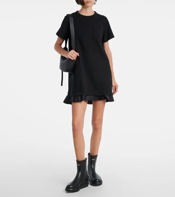 Sacai Ruffled Cotton Minidress