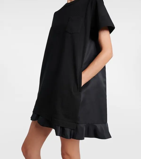 Sacai Ruffled Cotton Minidress