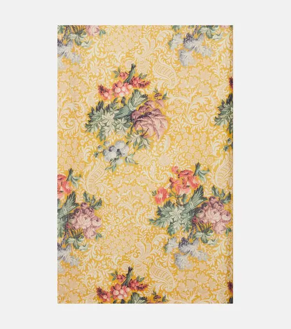 CABANA Peonia Floral Linen Tablecloth - Yellow