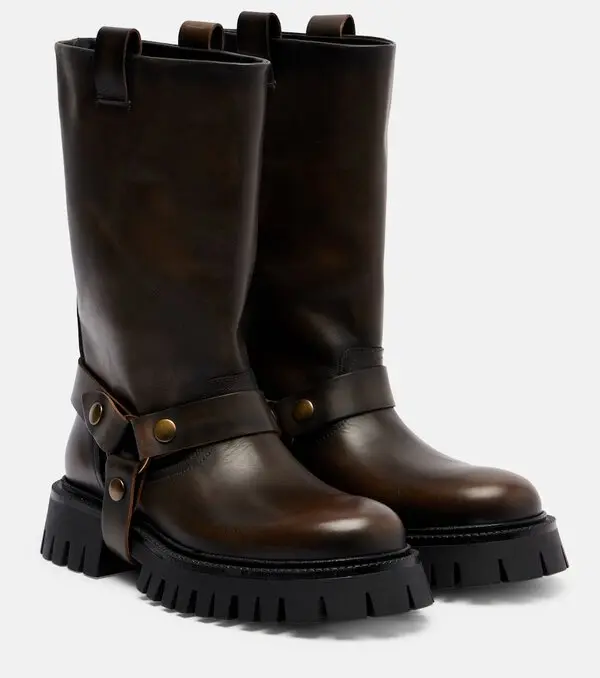 GOLDEN GOOSE Kurt Leather Biker Boots
