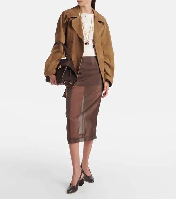 FERRAGAMO Tessie 70 Leather Slingback Pumps - Brown