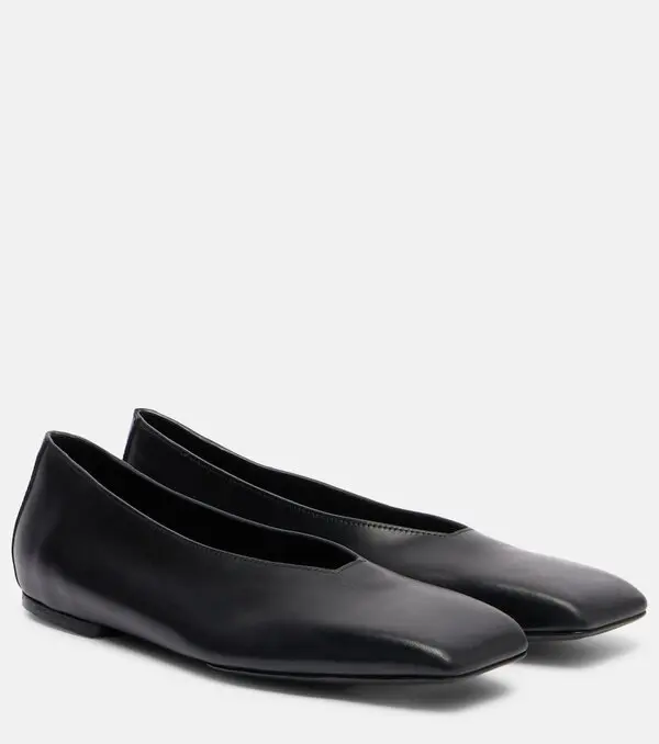 Rick Owens Leather Ballet Flats - Black