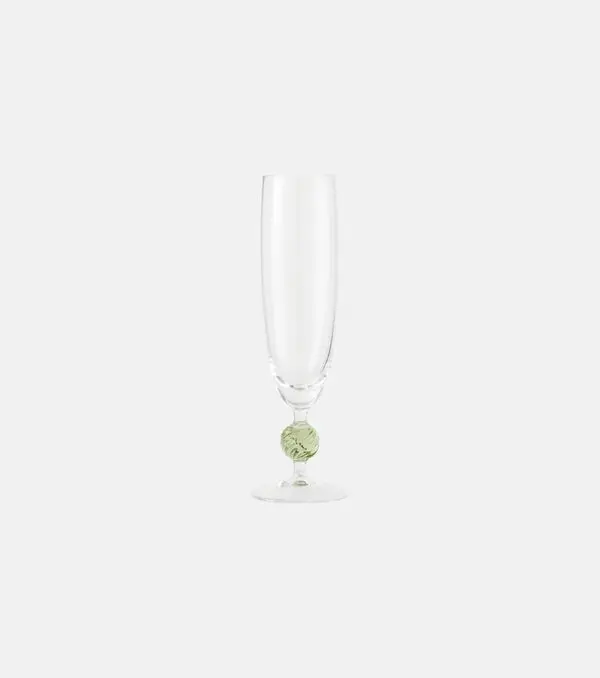 CABANA Demetra Set Of 2 Champagne Flutes - Green