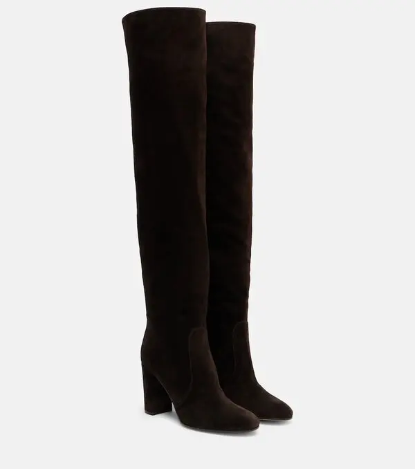 GIANVITO ROSSI Glen Suede Over-the-knee Boots - Brown