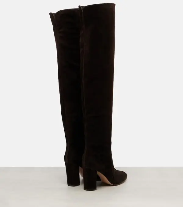GIANVITO ROSSI Glen Suede Over-the-knee Boots - Brown