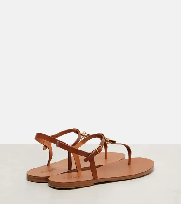 Chloé Charms Leather Thong Sandals
