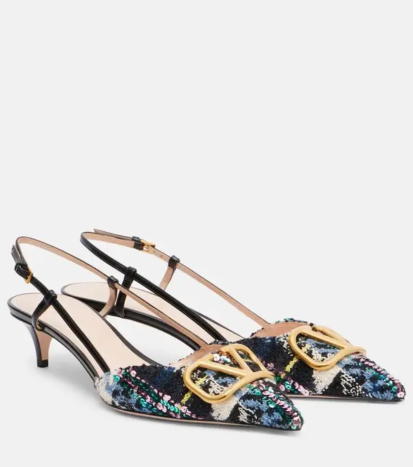 Valentino Garavani Vlogo Signature 40 Slingback Pumps - Multicoloured