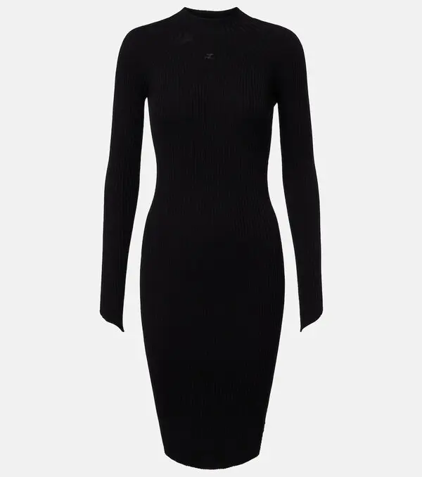 COURREGES Courrèges Ribbed-knit Jersey Mini Dress