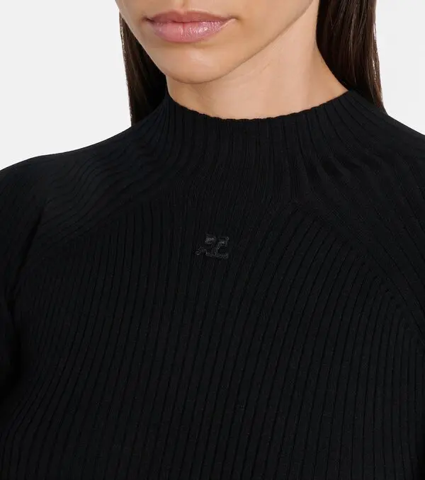 COURREGES Courrèges Ribbed-knit Jersey Mini Dress