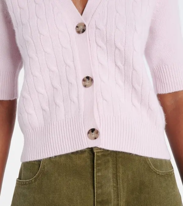 Jardin Des Orangers Cable-knit Cashmere-blend Cardigan