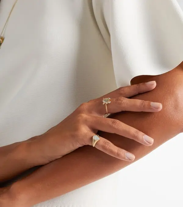 Yvonne Léon Berlingot Diamond And Yellow Ring - Gold