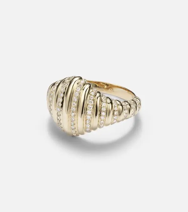 Yvonne Léon 9kt Ring With Diamonds - Gold