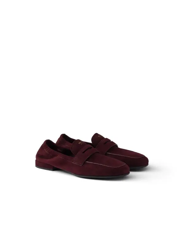 Prada Suede Loafers - Red