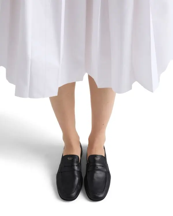 Prada Shuffle Antiqued Leather Loafers - Black