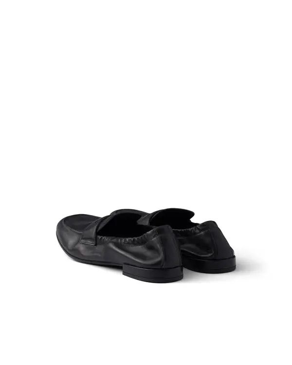 Prada Shuffle Antiqued Leather Loafers - Black